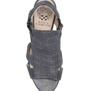 Vince Camuto | Shoes | Eadon Metallic Laser Cut Suede Peeptoe Shooties ...
